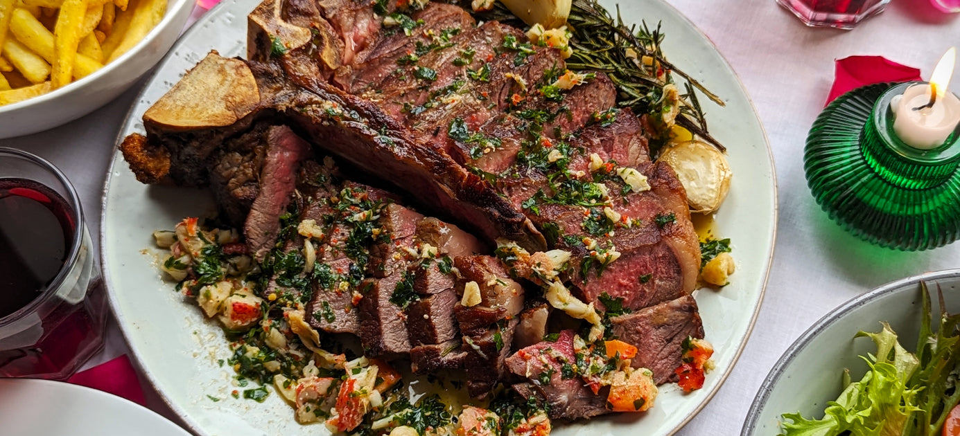 T&G VALENTINE’S PORTERHOUSE STEAK WITH LOBSTER BUTTER – Turner & George
